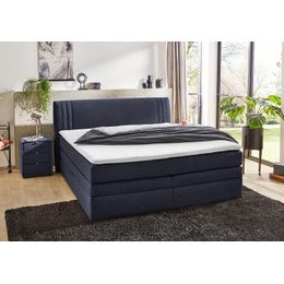 Jockenh&ouml;fer Boxspringbett, B:194cm L:217cm, blau, JOCKENH&Ouml;FER GRUPPE, Bezug: 100% Polyester;Topper und Matratzenspiegel: 100% Polyester, Komplettbetten,