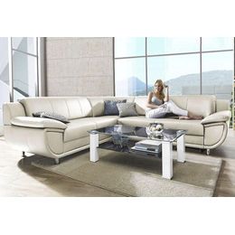 Ecksofa Trendmanufaktur, B:267cm H:85cm T:247cm, wei&szlig;, Microfaser PRIMABELLE (100% Polyester);Kunstleder SOFTLUX;Struktur (54% Polyacryl, 46%