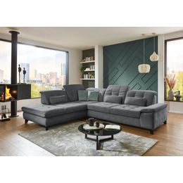 Ecksofa DIE PLANBAR, B:310cm H:85cm T:260cm, grau, 100% Polyester, Wohnzimmer, Sofas, "MP-IN18012 L-Form mit Kaltschaum-Polsterung",