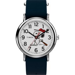 Timex Herren Quarzuhr "Timex x Peanuts Weekender Baseball Classic", blau, Armbanduhren, Armbanduhr, Damenuhr, Herrenuhr, analog
