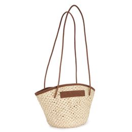 Lascana Damen Shopper "Strandtasche, Schultertasche, Korbtasche, Tragetasche, Einkaufstasche", beige, Papierstroh, kontrastfarbene Details,