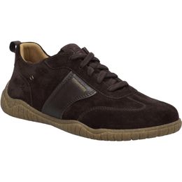 Josef Seibel Herren Sneaker "Wallace 07", Gr. 44, braun, Veloursleder, Schuhe, Schn&uuml;rschuh, Halbschuh mit Ziern&auml;hten, Weite G (=weit)
