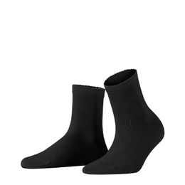 Burlington Damen Kurzsocken "Chelsea", Gr. 36, schwarz, Obermaterial: 76% Baumwolle CO. 22% Polyamid PA. 2% Elasthan EL., glatt, Socken
