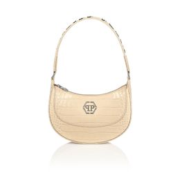 Philipp Plein Damen Handtasche "Crocco Print", beige, Taschen