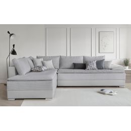Ecksofa Home Affaire, B:324cm H:95cm T:218cm, grau, Struktur ( 100% Polyester);Luxus-Microfaser (100% Polyester), Wohnzimmer, Sofas, "Night & Day