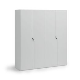 Kleiderschrank Home Affaire, B:200cm H:223cm T:62,2cm, wei&szlig;, Holzwerkstoff, Schlafzimmer, Schr&auml;nke, "AMETISTA, Dreht&uuml;renschrank, designgeformten
