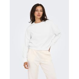 Only Damen Sweatshirt "ONLSWEAT L/S CREW OVERSIZE SWT"wei&szlig;, Gr. XL, unifarben, Sweatware, Obermaterial: 60% Baumwolle, 40% Polyester, Sweatshirts,