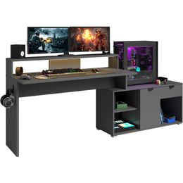 Gamingtisch Parisot, B:134cm, schwarz, Tische, "Work 11"