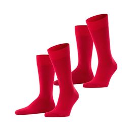 Falke Damen Socken "Happy 2-Pack", Gr. 43, rot, Obermaterial: 80% Baumwolle CO. 18% Polyamid PA. 2% Elasthan EL., glatt, Socken