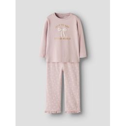 name it M&auml;dchen Schlafanzug "NMFRAGNA NIGHT SET BOX", Gr. 116, rosa, Jersey, Obermaterial: 95% Baumwolle, 5% Elasthan, bedruckt, Homewear-Sets