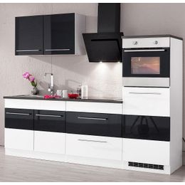 K&uuml;chenzeile KOCHSTATION, B:240cm T:60cm, wei&szlig;, Komplettk&uuml;chen-Sets, "KS-Trient", Breite 240 cm, mit E-Ger&auml;ten, mit Arbeitsplatte