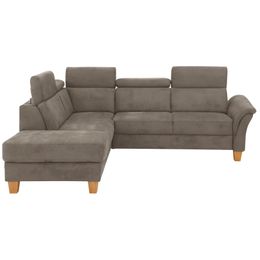 Ecksofa OTTO HOME, B:247cm H:84cm T:217cm, braun, 100% Polyester, Wohnzimmer, Sofas, "Conville L-Form", Federkern, wahlweise mit Schlaffunktion und