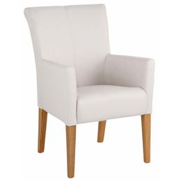 Armlehnstuhl Home Affaire, B:60cm H:92cm T:65cm, beige, Polyester, Esszimmer, St&uuml;hle, "King", Esszimmerstuhl mit bequemer Polsterung, Esszimmersessel