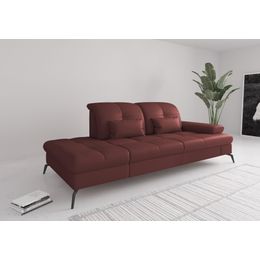 Sit & More Recamiere SIT & MORE, B:231cm H:90cm T:122cm, rot, Sofas, "Amica, inkl. Sitztiefenverstellung und Armteilverstellung", wahlweise mit