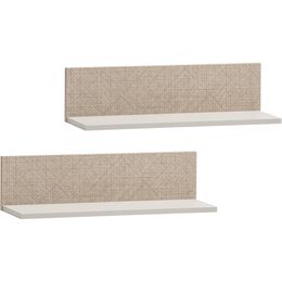 Wandregal Schildmeyer, B:60cm H:15,7cm T:17,3cm, beige, Holzwerkstoff, Wohnzimmer, Regale, "Edno, 2er Set Wandregal, Made in Germany, B 60 cm",