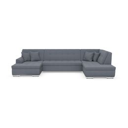 Wohnlandschaft DOMO collection, B:364cm H:83cm T:201cm, grau, 95% Polyester, 5% Nylon, Sofas, "TREVISO inkl. Zierkissen, moderne Steppung, XXL: