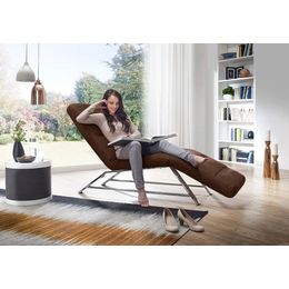 Relaxliege W.Schillig, B:75cm H:91cm T:170cm, braun, Longlife Xtra-Leder Z59: Glattleder mit modischer Pr&auml;gung. Hautst&auml;rke 0, 9 - 1, 1 mm;Longlife