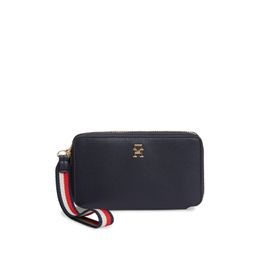 Tommy Hilfiger Herren Geldb&ouml;rse "TH LOGOTAPE COMPACT ZIP AROUND", schwarz, Lederimitat, Basic, Kleinlederwaren, Unisex Portemonnaie, Geldbeutel mit