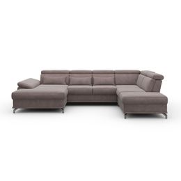 Sit & More Wohnlandschaft SIT & MORE, B:359cm H:87cm T:230cm, braun, 100% Polyester, Sofas, "Cabrio U-Form, B: 359 cm, mit Sitztiefen-, Arm- &