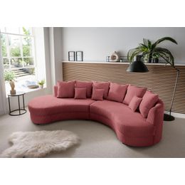 Ecksofa Home Affaire, B:255cm H:94cm T:160cm, rot, 93% Polyester, 7% Polyamid, Wohnzimmer, Sofas, "Lazio modern und bequem, schmale Armlehnen, tolle