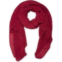 styleBREAKER Damen Schal "Gekreppter Unifarbener Schal", rot, Modisch, Obermaterial: 50% Viskose CV. 50% Baumwolle CO., Modet&uuml;cher