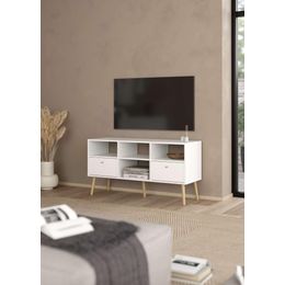 TV-Board Home Affaire, B:117,2cm H:60,8cm T:39,1cm, wei&szlig;, Holzwerkstoff, Sideboards, "Bodo TV-M&ouml;bel, TV-Unit, Mediam&ouml;bel, Regal", 2 Schubladen und 4