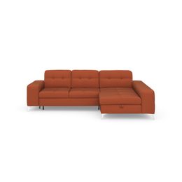 Sit & More Ecksofa SIT & MORE, B:286cm H:92cm T:176cm, orange, Wohnzimmer, Sofas, "Baviene L-Form", inklusive Sitztiefenverstellung & Federkern, optional