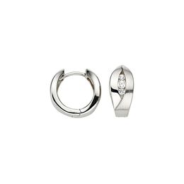 Firetti Damen Paar Creolen "Schmuck Geschenk Silber 925 Ohrschmuck Ohrringe Kristall", 14mm, Silber 925 (Sterlingsilber), silber, Silber 925