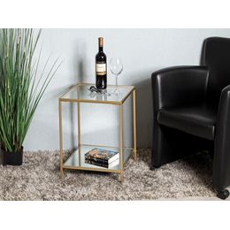 Beistelltisch HAKU, B:39cm H:55cm T:39cm, gold, Wohnzimmer, Tische, "Sofatisch, Wohnzimmertisch", quadratisch - aus Metall Gold B/T/H 39/39/55 cm