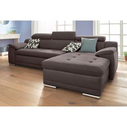 Sit & More Ecksofa SIT & MORE, B:270cm H:93cm T:165cm, braun, Kunstleder SOFTLUX;Struktur ( 100% Polyester), Wohnzimmer, Sofas, "Top Andiamo L-Form", wahlweise