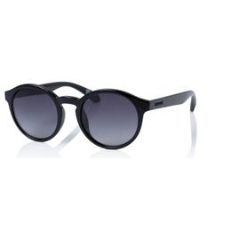 Superdry Damen Sonnenbrille "Modell 996071", schwarz, leicht gl&auml;nzend, Sonnenbrillen, Form Rund, Logoschriftzug auf B&uuml;gel, Kunststofffassung