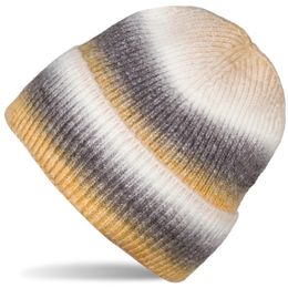 styleBREAKER Damen Strickm&uuml;tze "Strickm&uuml;tze Ombr&eacute;", beige, Modisch, Obermaterial: 80% Polyacryl PAN. 20% Wolle WO., M&uuml;tzen