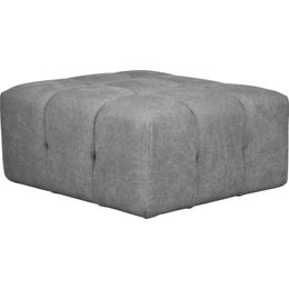 Polsterhocker Home Affaire, B:76cm H:42cm T:76cm, grau, 100% Polyester, Hocker, "APERIRE Sitzhocker mit Steppung, Ma&szlig;e B/T/H: 76/76/41 cm", passend