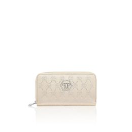 Philipp Plein Damen Clutch "Rei&szlig;verschluss-Geldb&ouml;rse", beige, Taschen