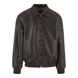 Karl Kani Herren Bomberjacke "Karl Kani Signature PU Leather Bomber Jacket", braun, Gr. XXL, unifarben, 100% Polyurethan, Jacken