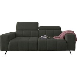 2-Sitzer DOMO collection, B:208cm H:79cm T:104cm, gr&uuml;n, 100% Polyester, Sofas, "Trento, mit Kufenfu&szlig; oder Einzelfu&szlig;", whlw. verstellbare Kopfteile,