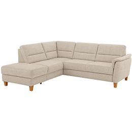 Ecksofa Home Affaire, B:236cm H:89cm T:212cm, beige, 100% Polyester;Struktur (100% Polyester);Luxus-Microfaser in Lederoptik (100% Polyester),