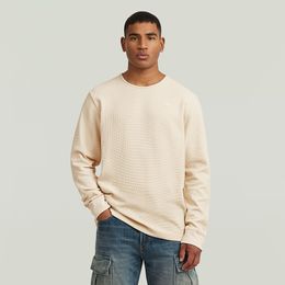 G-Star Raw G-STAR Herren Longsleeve "Structured Tweeter", beige, Gr. L, unifarben, Jersey, Obermaterial: 64% Polyester, 34% Baumwolle, 2% Elasthan, Shirts, in