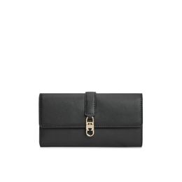 Tommy Hilfiger Damen Geldb&ouml;rse "TH LIBRE LARGE FLAP WALLET", schwarz, Lederimitat, Textil, Kleinlederwaren, Damen Portemonnaie, Geldbeutel in