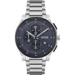 BOSS Herren Chronograph "PEAK 2.0", silber, Armbanduhren, Quarzuhr, Armbanduhr, Herrenuhr, Edelstahlarmband, analog, Tag
