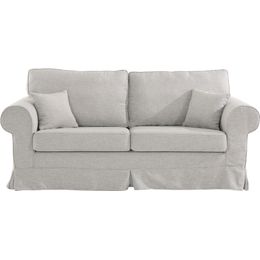 3-Sitzer OTTO HOME, B:210cm H:102cm T:92cm, grau, 100% Polyester, Sofas, "Shadmoor", Hussenoptik, in uni oder mit Blumendruck