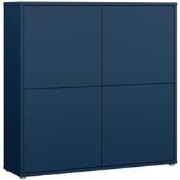Highboard FORTE, B:124,5cm H:121,5cm T:34,9cm, blau, Holzwerkstoff, Wohnzimmer, Sideboards, "Alice Springs", Grifflos,Push to open, Stauraum