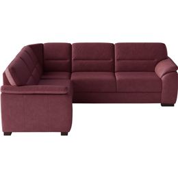 Sit & More Ecksofa SIT & MORE, B:255cm H:88cm T:225cm, rot, 100% Polyester, Wohnzimmer, Sofas, "Montego L-Form, B: 256 cm, gro&szlig;e Stoffauswahl, Komfort Sitzh&ouml;he