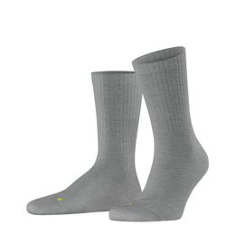 Falke Damen Socken "Run Rib Crew", grau, Gr. 39, glatt, Obermaterial: 70% Baumwolle CO. 28% Polyamid PA. 2% Elasthan EL., Socken