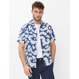Brax Herren Kurzarmhemd "Style LEO", blau, Gr. XXL, Web, 100% Baumwolle, Hemden