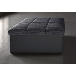 Hocker DOMO collection, B:87cm H:40cm T:87cm, schwarz, Kunstleder SOFTLUX / Struktur (90% Polyester, 10% Polyacryl);Luxus-Microfaser (100%
