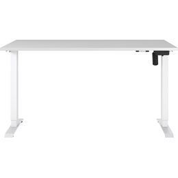 Schreibtisch Germania, B:140cm H:120cm T:80cm, wei&szlig;, B&uuml;ro, Tische, "Boras", Breite 120/140/160/180 cm, Metallgestell, elektrisch h&ouml;henverstellbar