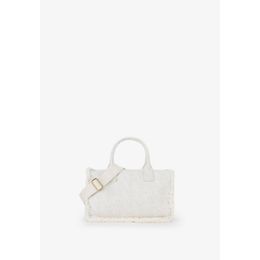 Valentino Handbags VALENTINO BAGS Damen Shopper "SHYLA", wei&szlig;, Baumwolle, Taschen, Damen Umh&auml;ngetasche, Handtasche mit modischen Fransen