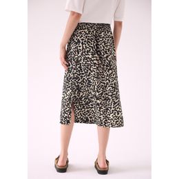 Damen Midirockschwarz, Gr. 46, STREET ONE STUDIO, bedruckt, Stoff, 89% Viskose, 11% Polyester, R&ouml;cke, Middle Waist
