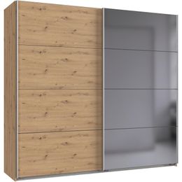 Schwebet&uuml;renschrank wimex, B:225cm H:210cm T:65cm, braun, Schr&auml;nke, "Ernie Kleiderschrank mit Spiegel, Made in Germany", Schlafzimmerschrank in